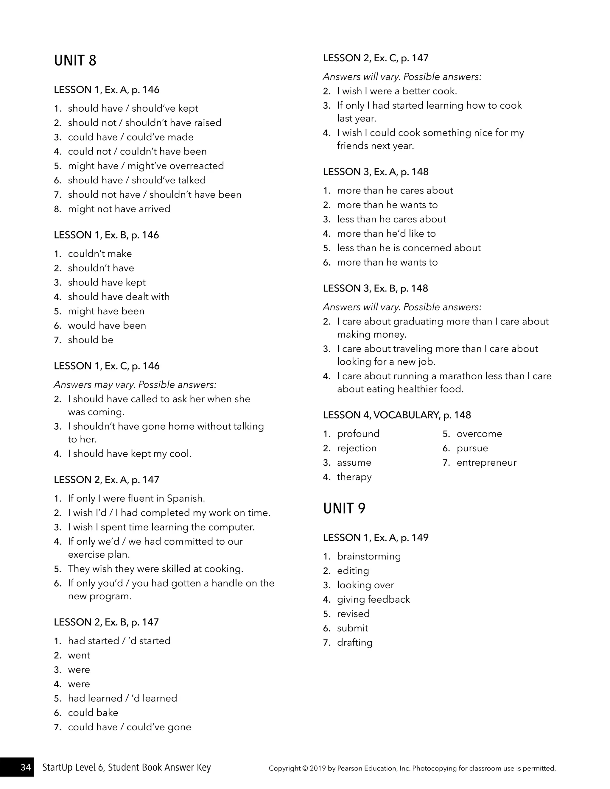 Answer of start up 6 - ingles book for students | PDF