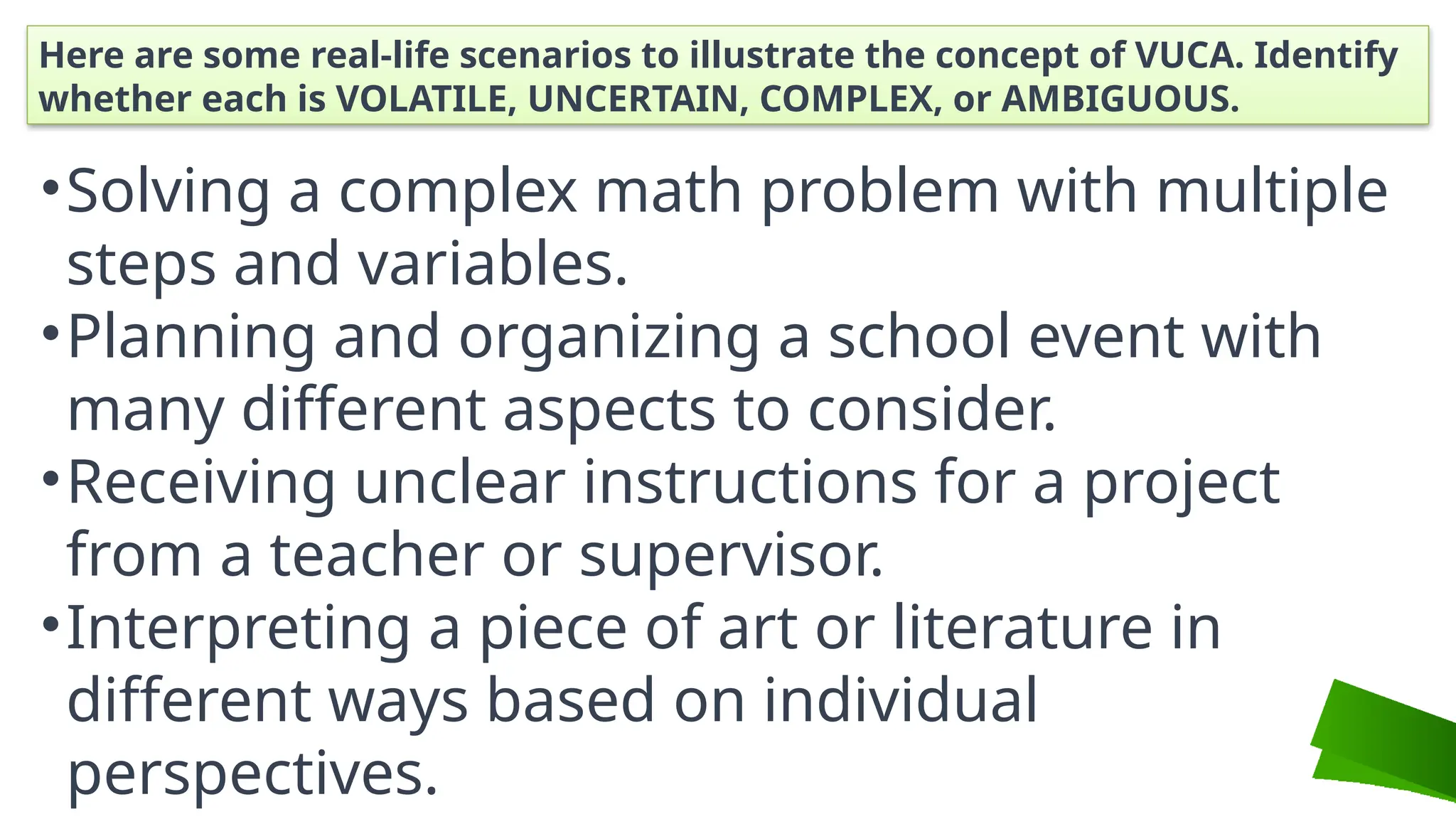 VUCA: Unchanging Values in the VUCA World | PPTX