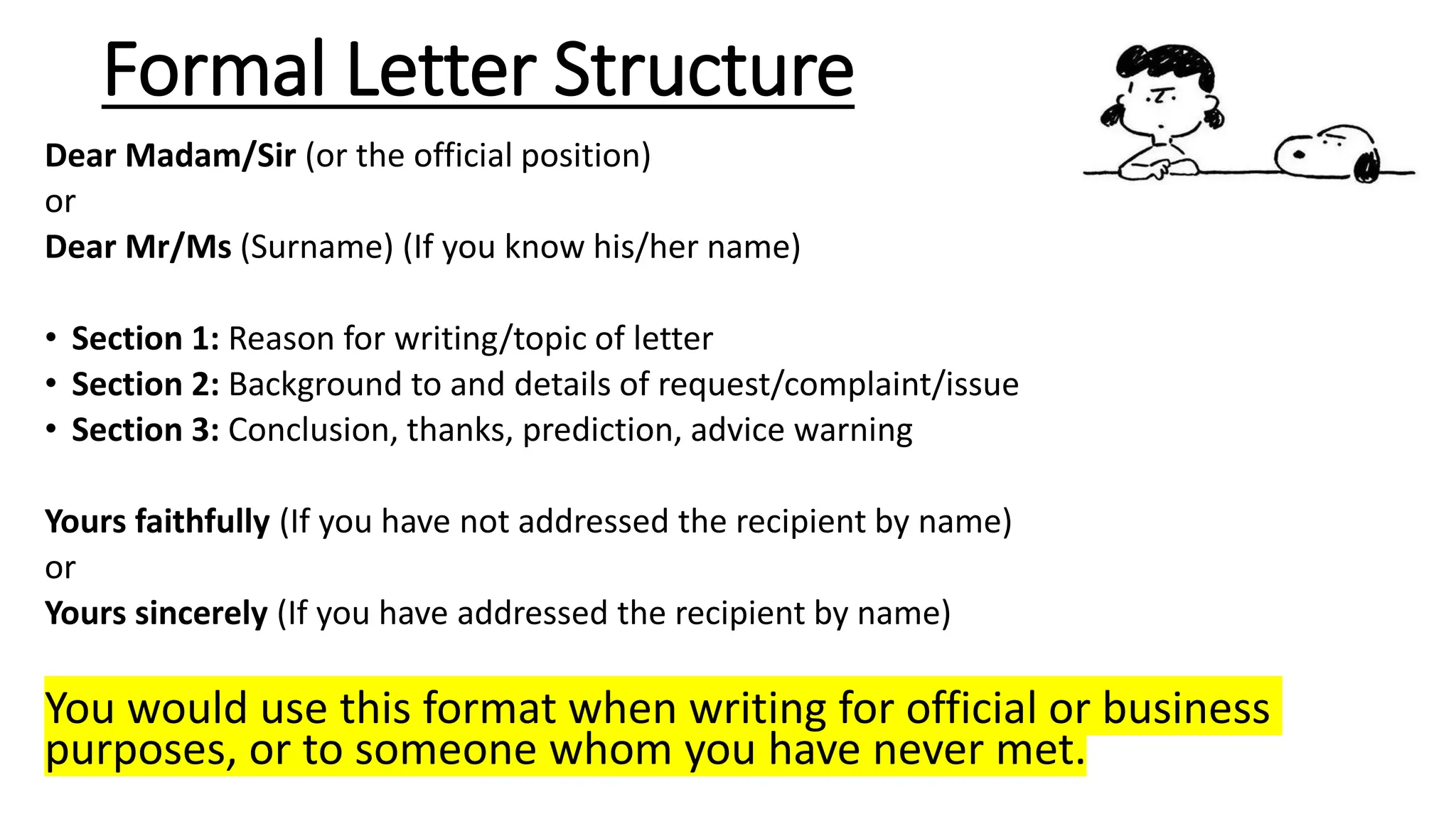 Formal Letter for IGCSE EFL/English Language B | PDF