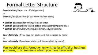 Formal Letter for IGCSE EFL/English Language B | PDF