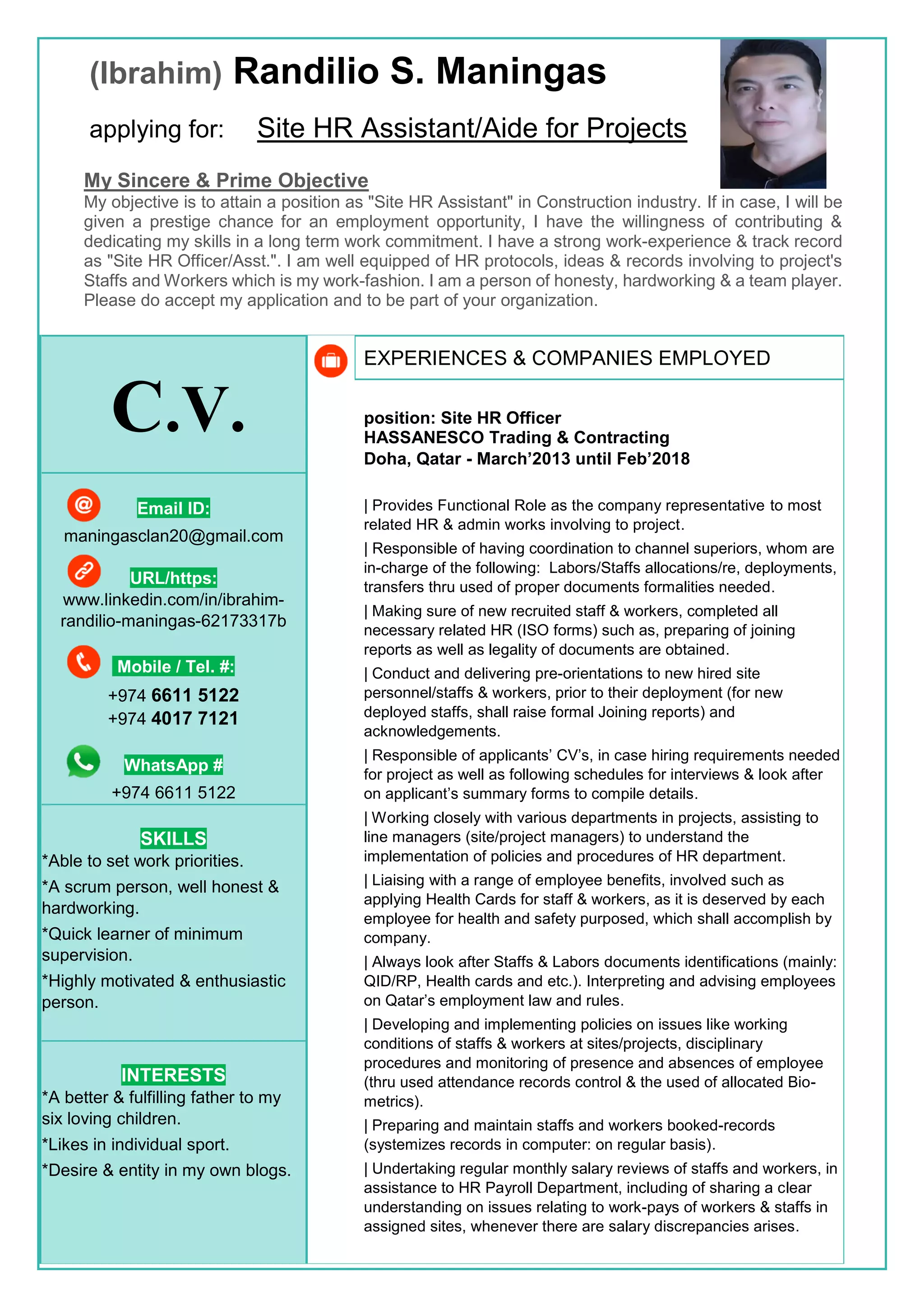 CV site hr asst-Ibrahim Randilio | PDF