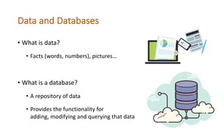 Databases presentation for computing school | PDF