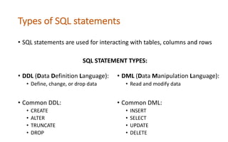 Databases presentation for computing school | PPT