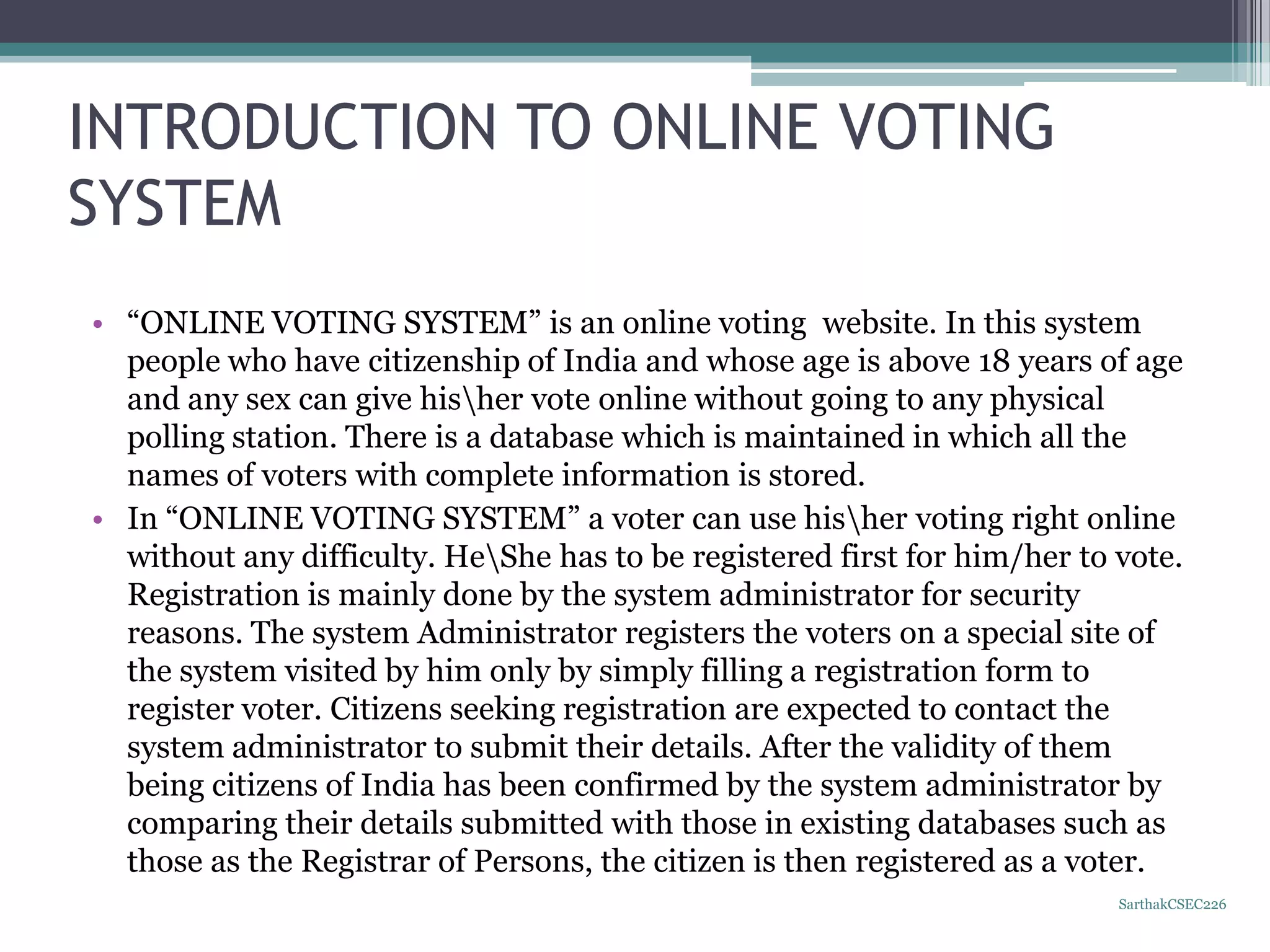 Online Voting System-using Advanced Java | PDF
