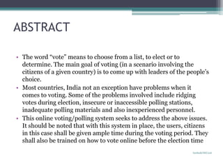 Online Voting System-using Advanced Java | PDF