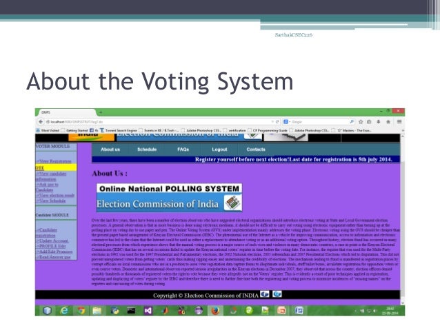 Online Voting System Using Advanced Java