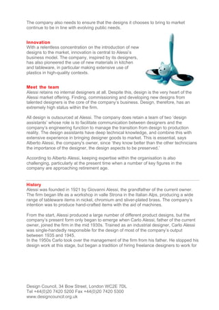 Design at Alessi | PDF