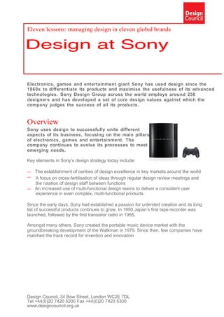 Design at Sony | DOC