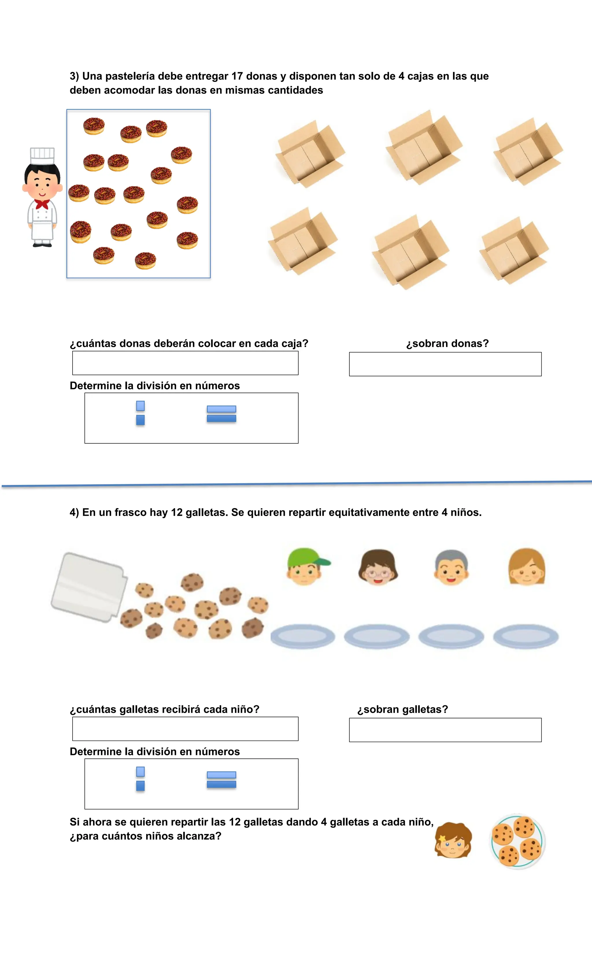 guia divisiones con dibujos 4 basico | PDF