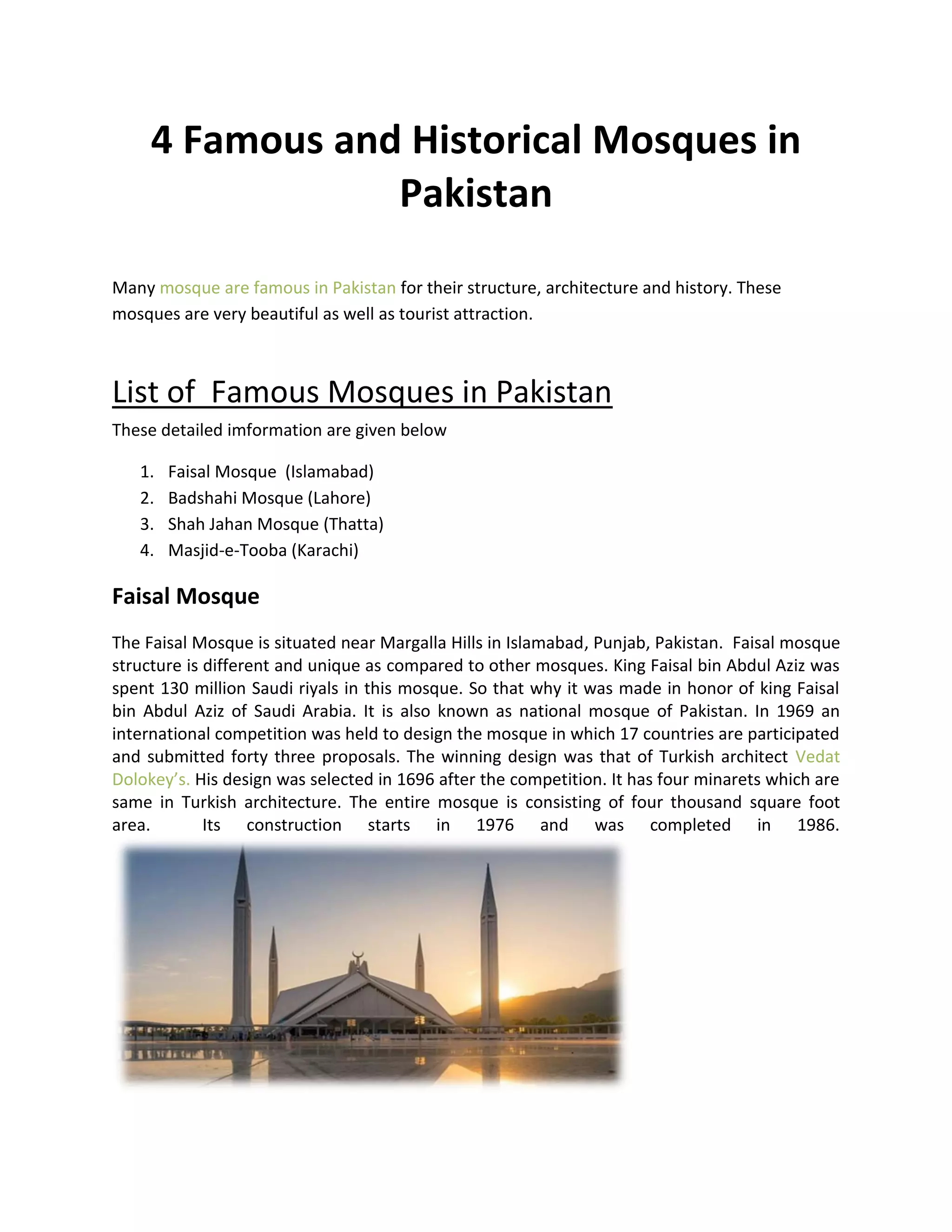 Famous mosque | PDF