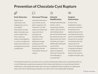Ruptured chocolate cyst presentation ppt | PDF