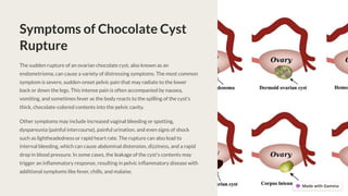 Ruptured chocolate cyst presentation ppt | PDF