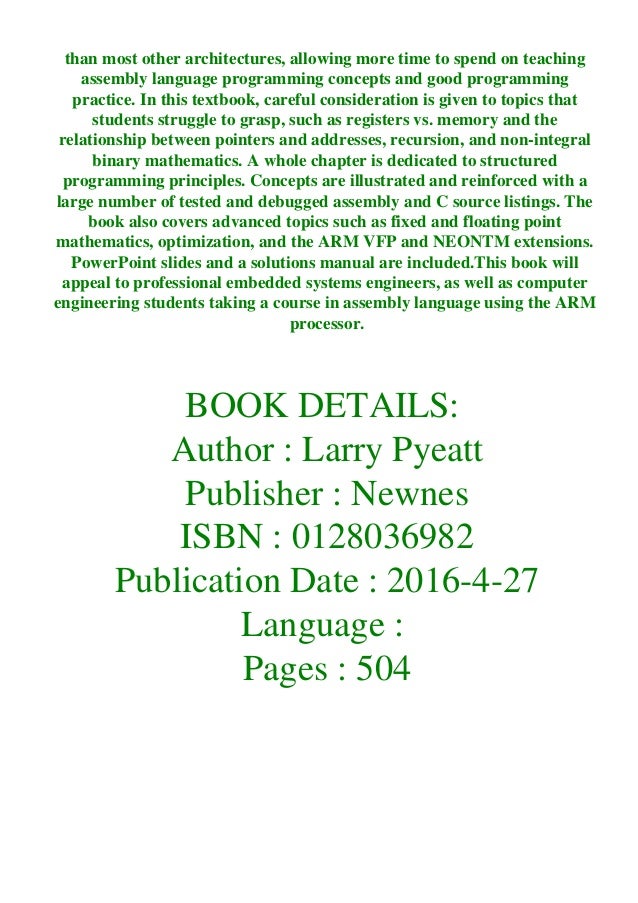 modern assembly language programming with the arm processor pdf