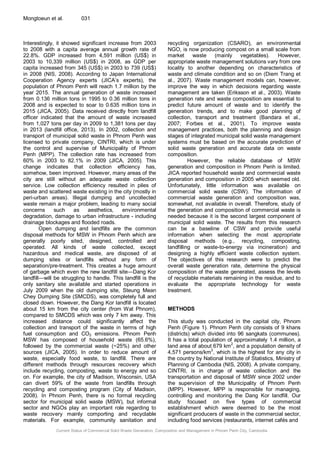 Current status of commercial solid waste generation, composition and ...