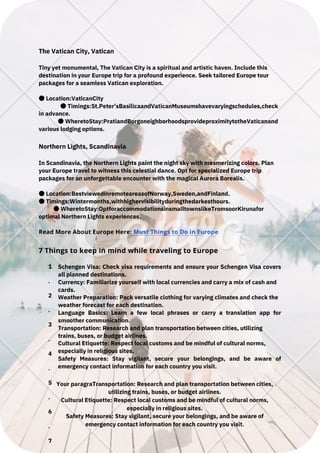 EUROPE TOUR PACKAGE | PDF