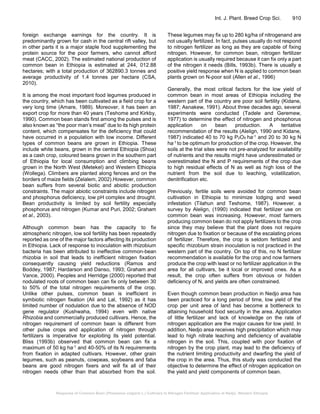 Response of Common Bean (Phaseolus vulgaris L.) Cultivars to Nitrogen ...