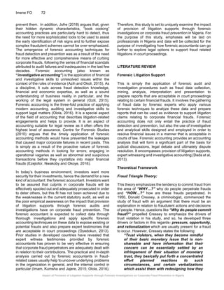 Impact of Provision of Litigation Supports through Forensic ...