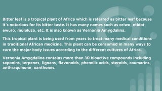 Some Shocking Uses and Benefits of Bitter Leaf for Our Health | PDF