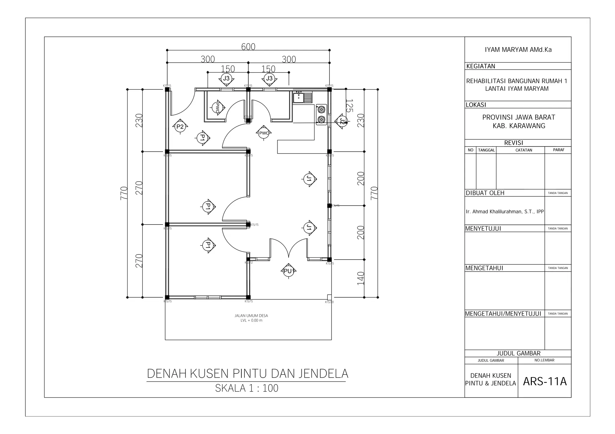 PDF Gambar Perencanaan Rehabilitasi Bangunan Rumah 1 Lantai Iyam Maryam ...