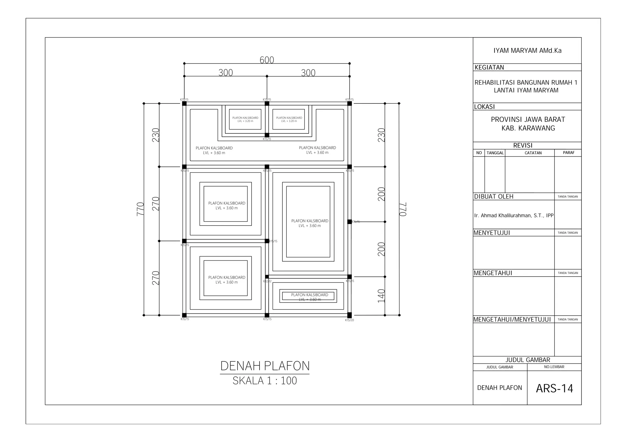 PDF Gambar Perencanaan Rehabilitasi Bangunan Rumah 1 Lantai Iyam Maryam ...