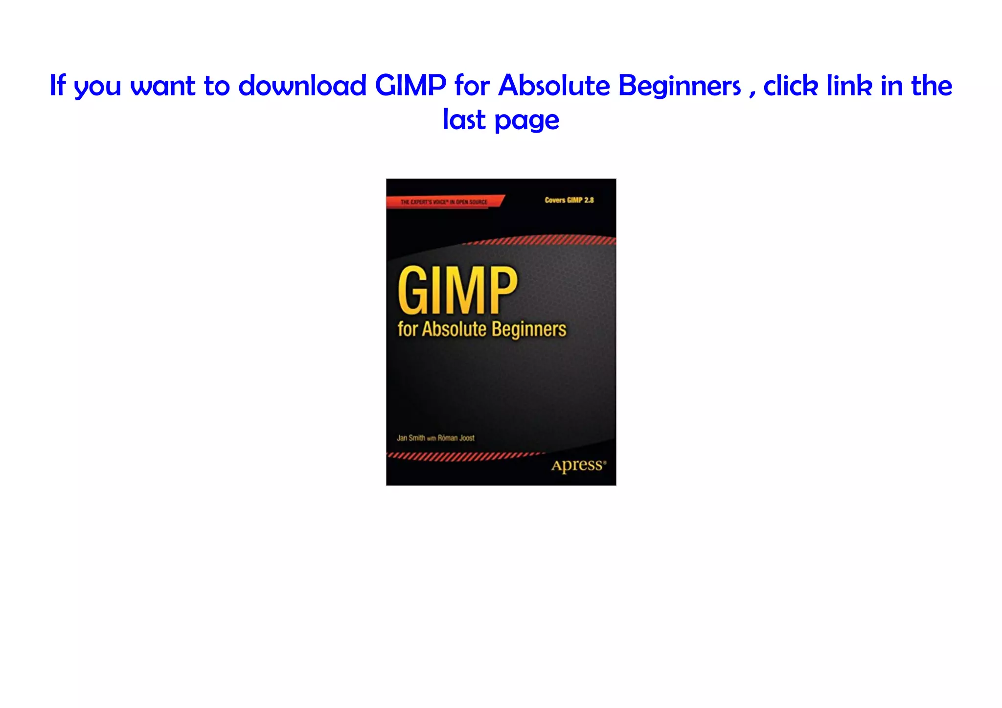 [PDF] GIMP for Absolute Beginners | PDF