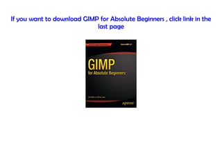 Pdf Gimp For Absolute Beginners Pdf