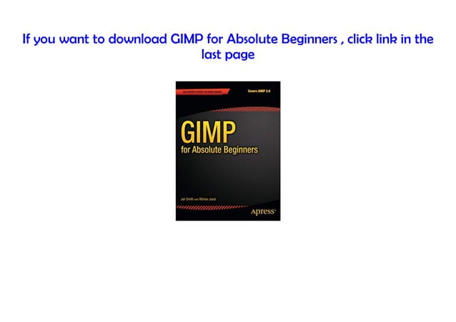 [PDF] GIMP for Absolute Beginners | PDF