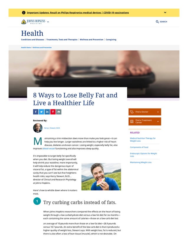 8 tips to lose belly fat | PDF