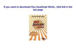 [Doc] How JavaScript Works | PDF | Web Development | Internet