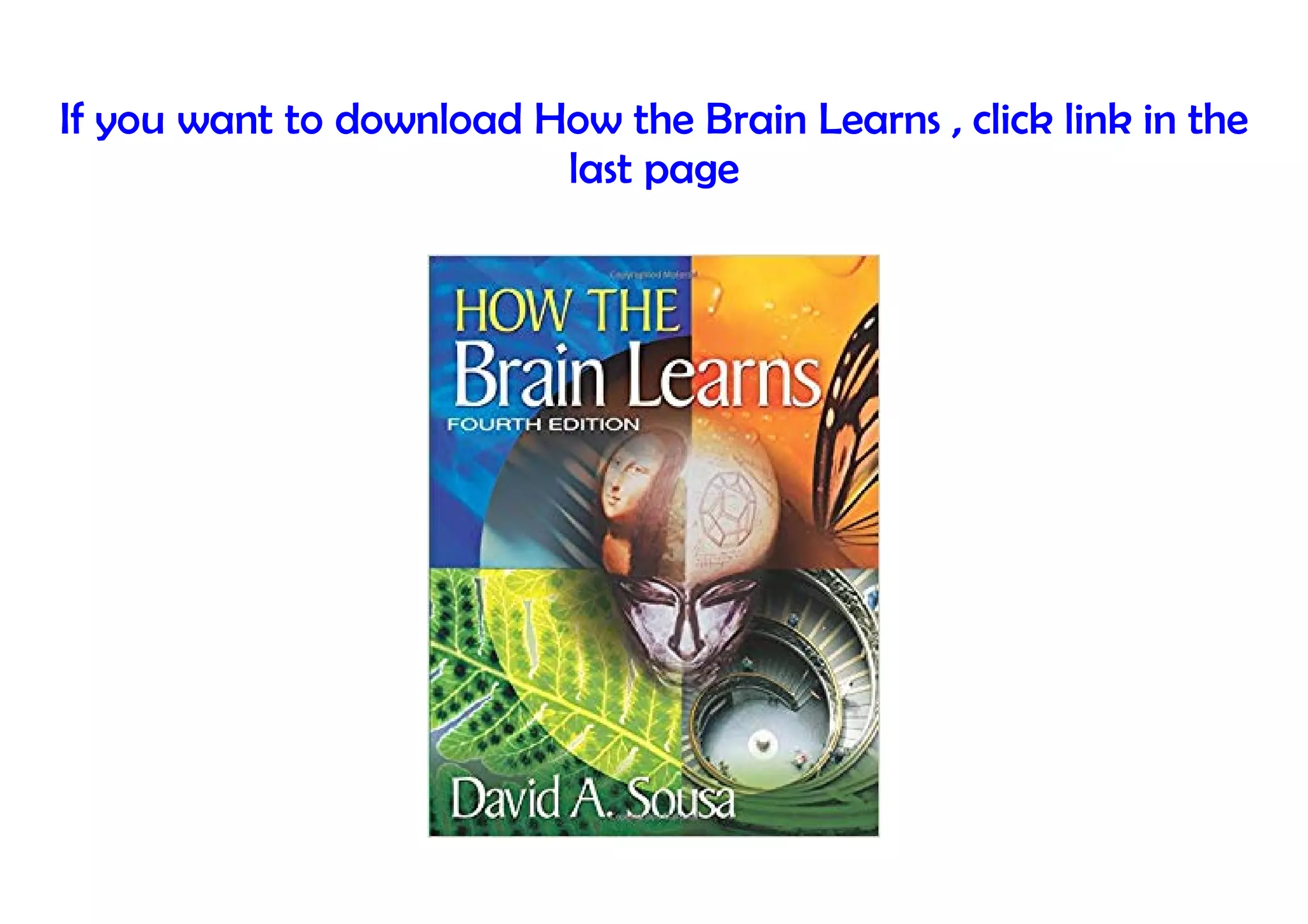 [#PDF~] How the Brain Learns | PDF