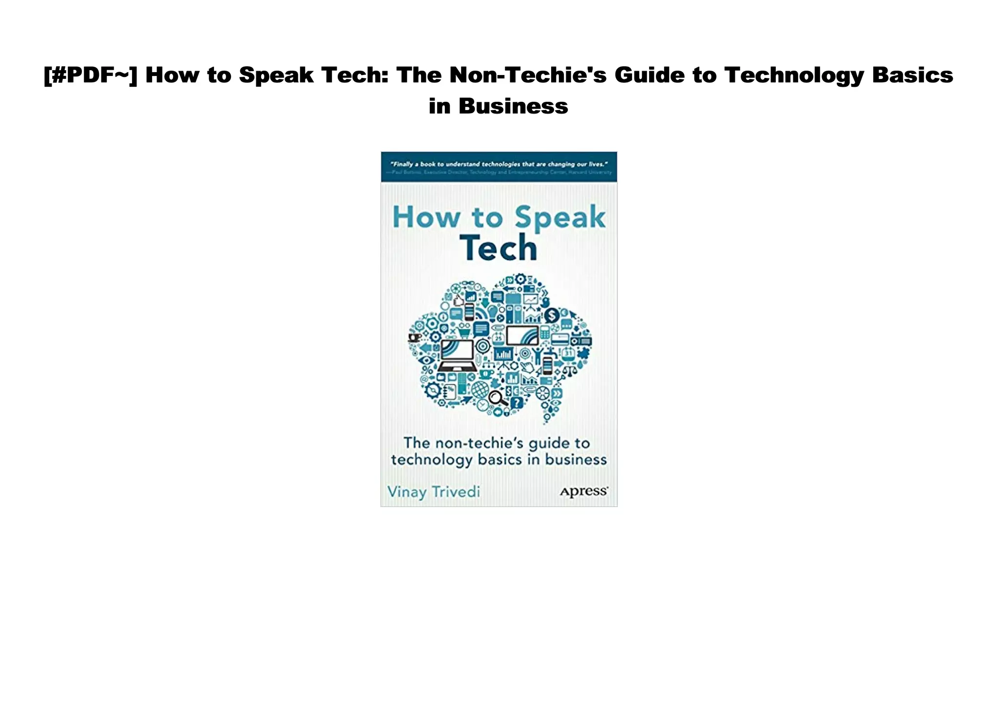 [#Pdf~] how to speak tech the non techie's guide to technology basics ...