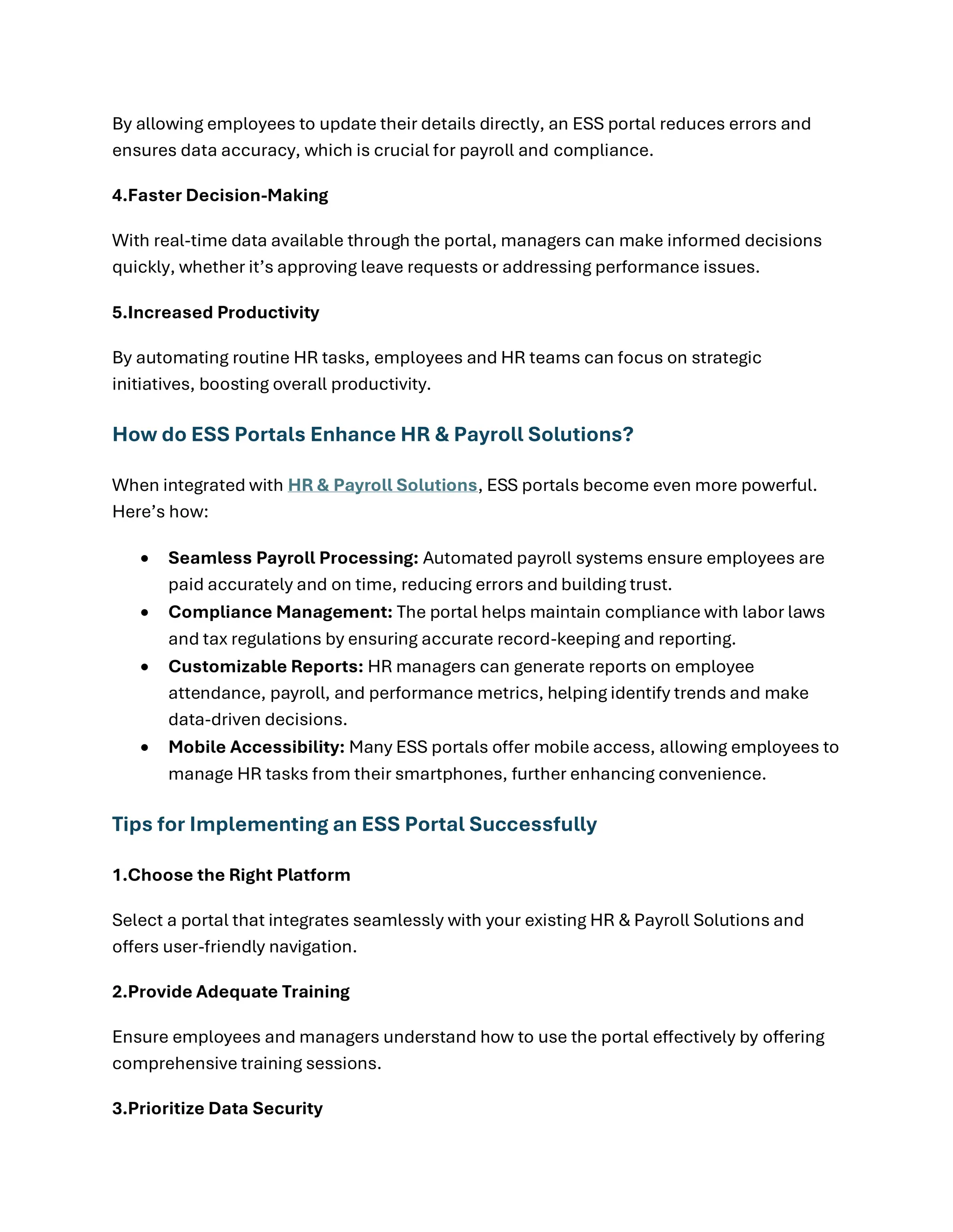 Enhance Productivity with an ESS Portal. | PDF