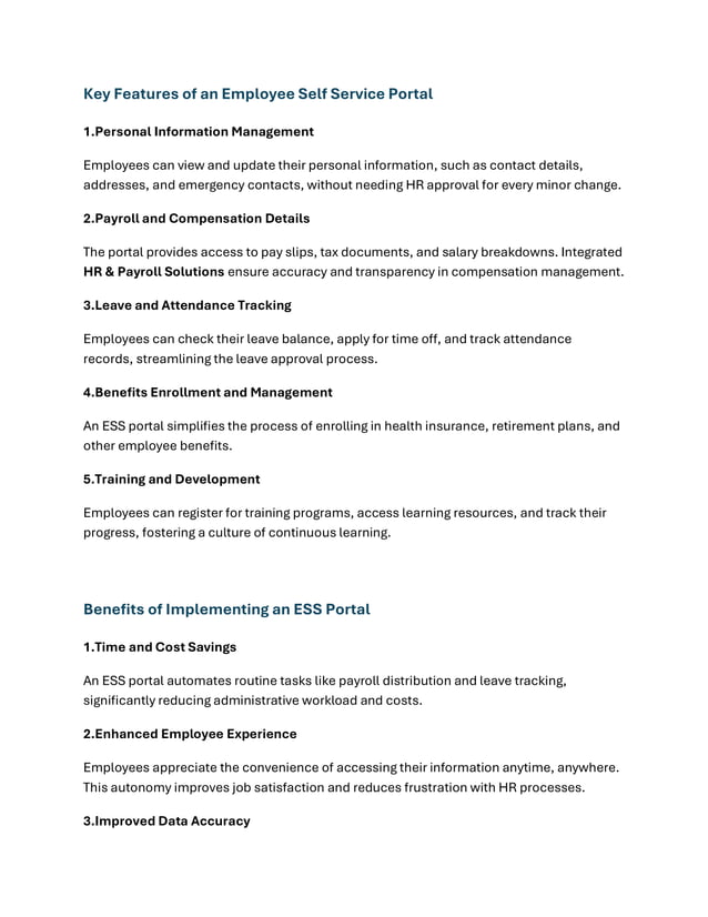 Enhance Productivity with an ESS Portal. | PDF