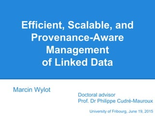 Efficient, Scalable, and Provenance-Aware Management of Linked Data | PPT