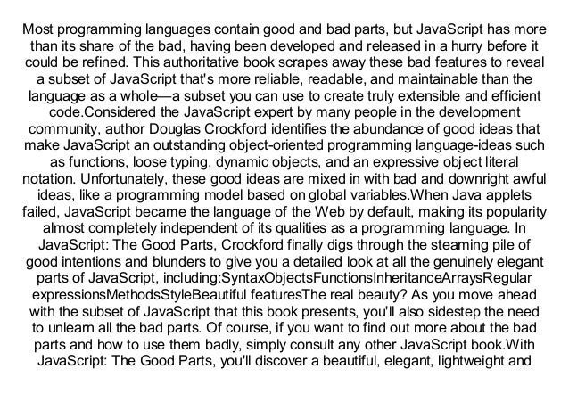 [pdf] Javascript The Good Parts