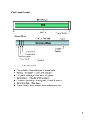 A REPORT ON CITRIX INDEPENDENT COMPUTING ARCHITECTURE (ICA) PROTOCOL | PDF