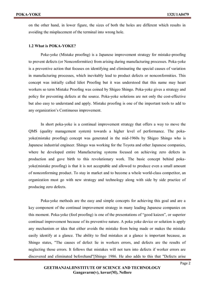 POKA-YOKE REPORT IN PDF FORM | PDF