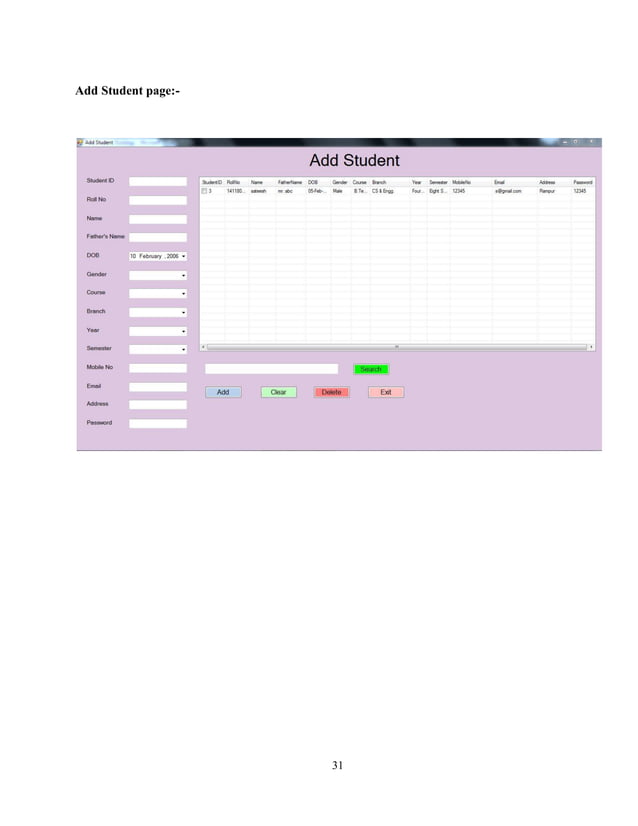 Attendance management system project report. | PDF | Databases ...