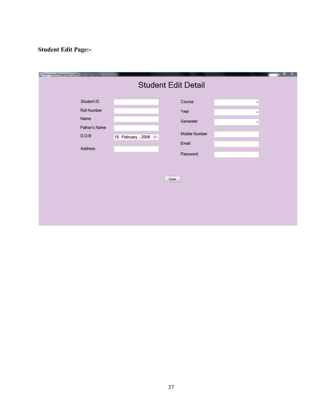Attendance management system project report. | PDF | Databases ...