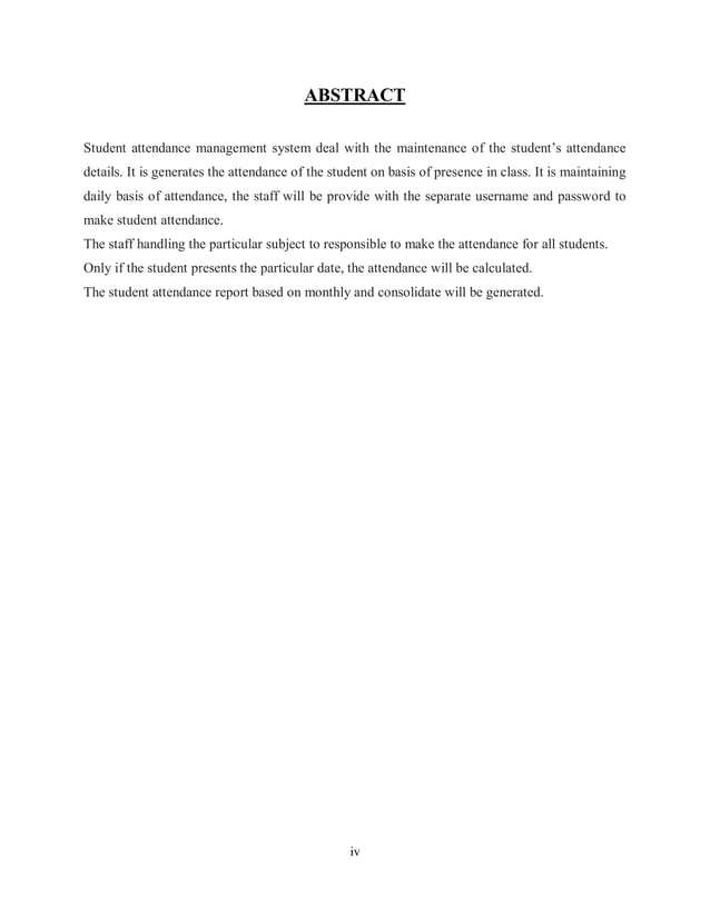 Attendance management system project report. | PDF | Databases ...