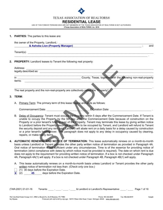 Sample Lease | PDF