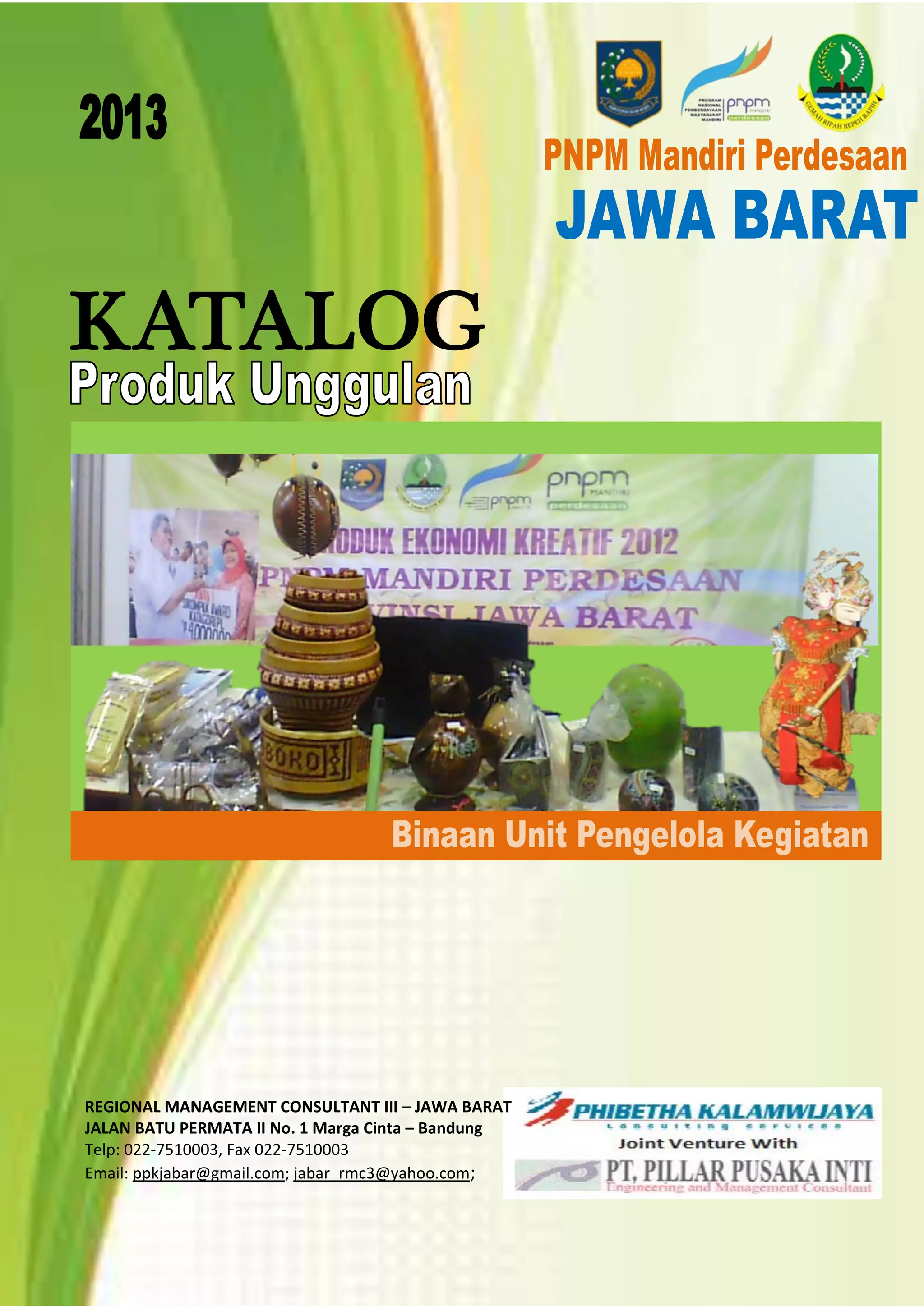INFO PRODUK KELOMPOK SPP/UEP PNPM MANDIRI PERDESAAN JAWA BARAT TH.2013