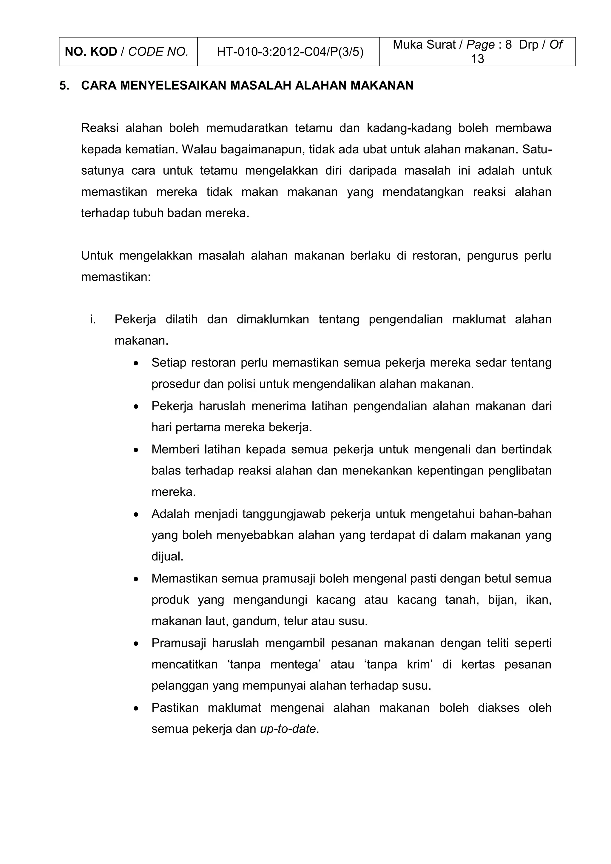 KERTAS PENERANGAN: PROSEDUR MENGENDALI ALAHAN TETAMU | PDF