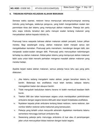 KERTAS PENERANGAN: PROSEDUR MENGENDALI ALAHAN TETAMU | PDF