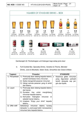 KERTAS PENERANGAN: LAYANAN PERKHIDMATAN MINUMAN BERALKOHOL | PDF