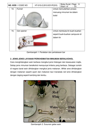 KERTAS PENERANGAN: LAYANAN PERKHIDMATAN MINUMAN BERALKOHOL | PDF