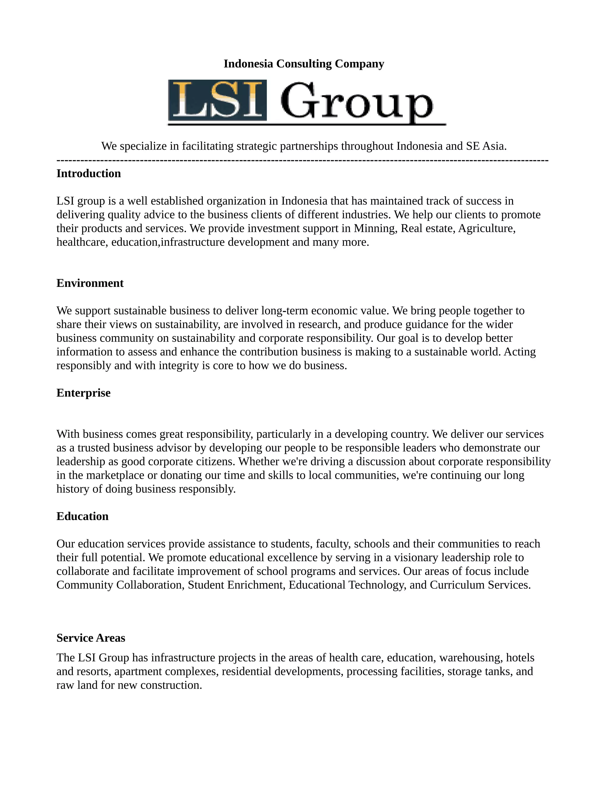 Indonesia consulting company | PDF