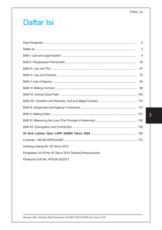 Buku Soal Jawab LSPP AAMAI 102: Hukum Asuransi Tahun 2024 | PDF