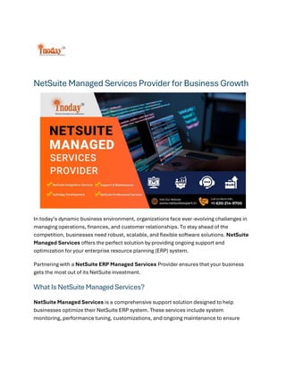 NetSuite Managed Services Provider for Business Growth | PDF