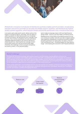 MediaKind’s Innovative Contribution Portfolio Solution Brochure | PDF